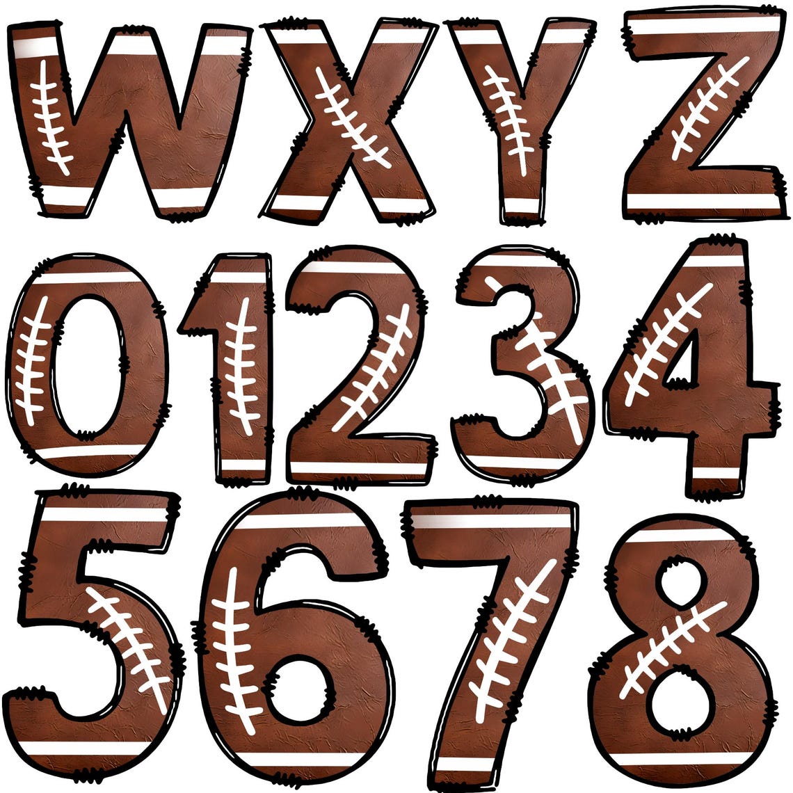 Football Alphabet PNG: Sports Letters & Numbers, Varsity Font (digital ...