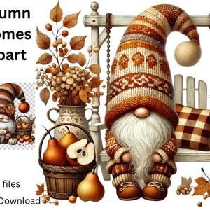 Autumn Gnome Clipart, Fall Gnome PNG, Thanksgiving Gnome Sublimation ...