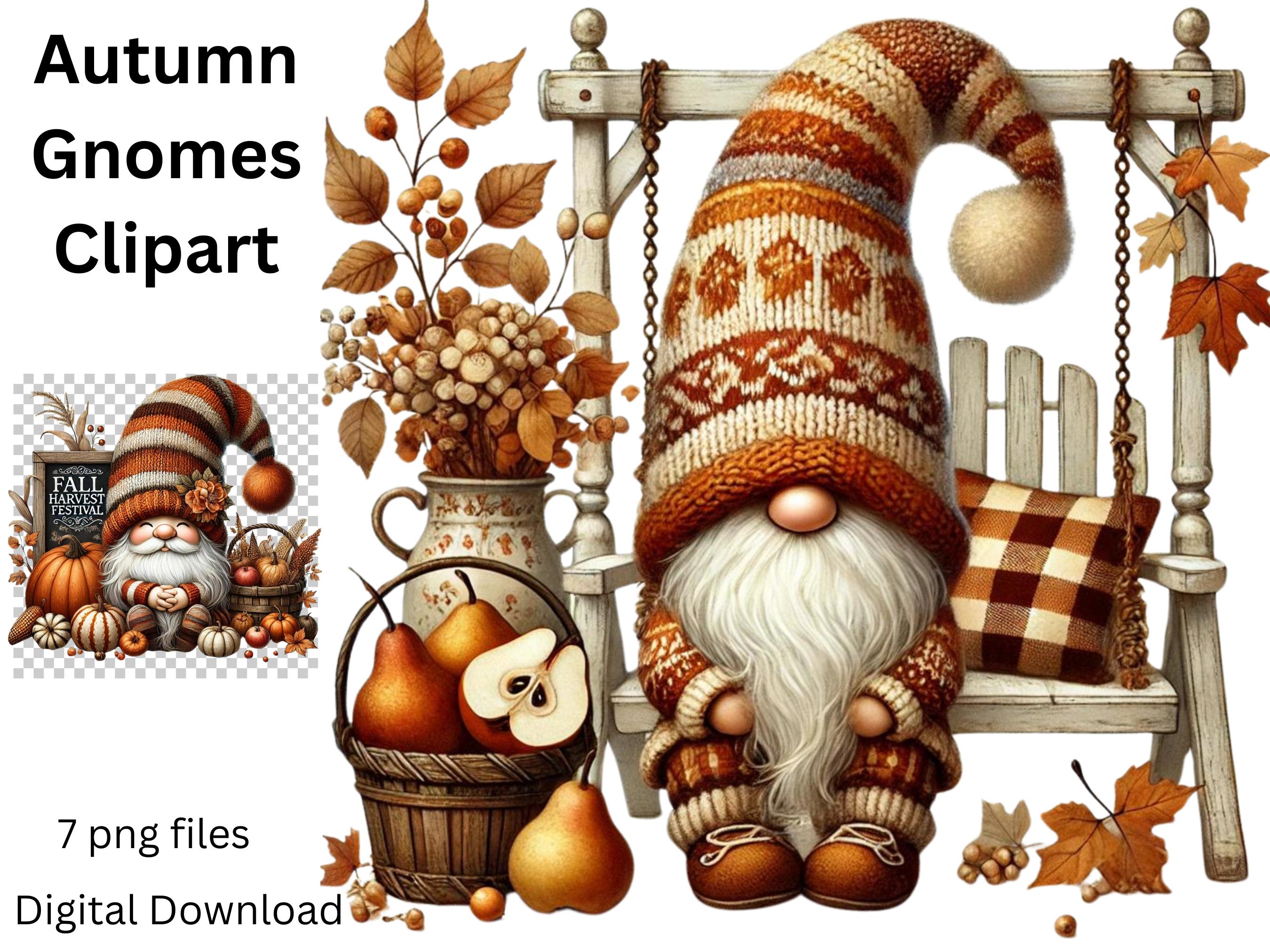 Autumn Gnome Clipart: Thanksgiving Pumpkin PNG (digital Download) - Etsy