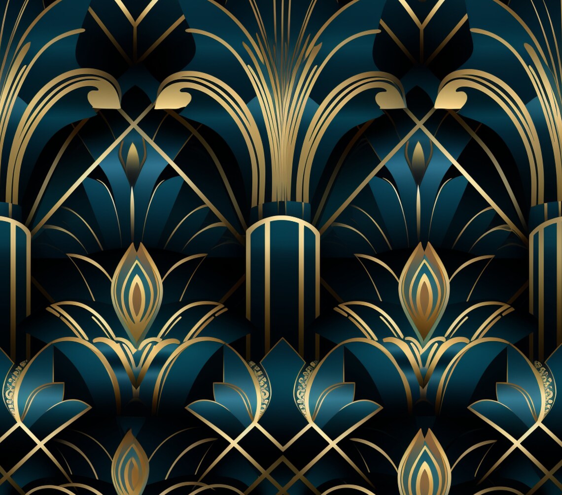 Set of 6 Art Deco Glamour Seamless Patterns Digital - Etsy
