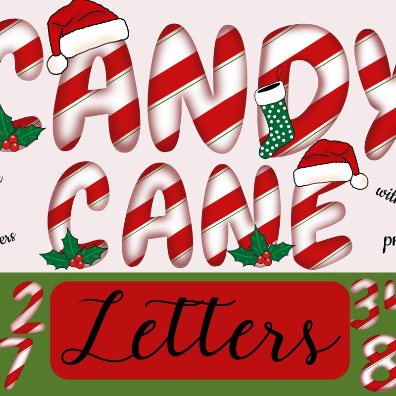 Candy Cane Letters - Etsy
