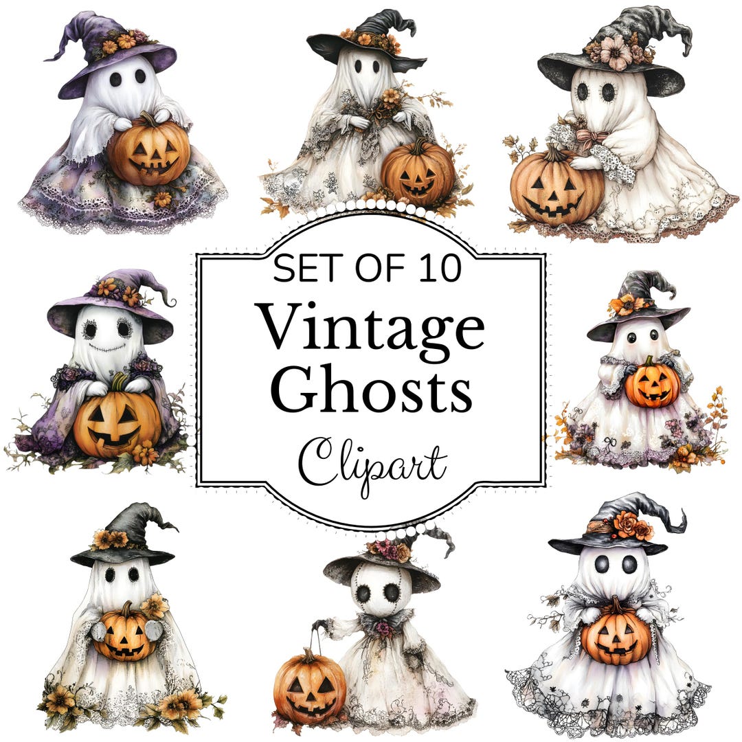 Spooky Coquette Ghost PNG Clipart: Girly Halloween Designs (digital ...