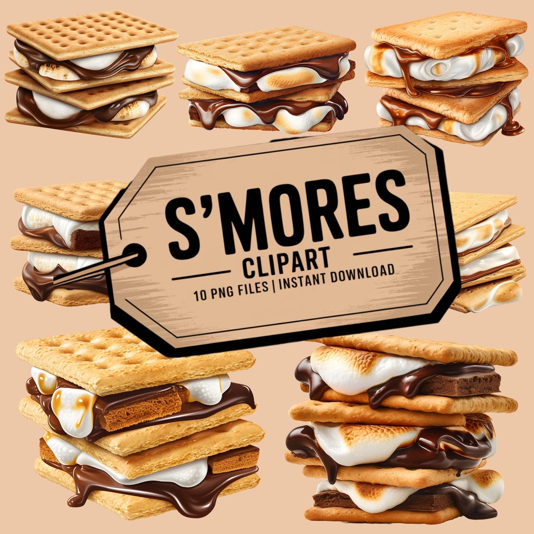 S'mores Clipart PNG: Campfire Dessert Graphics (digital Download) - Etsy