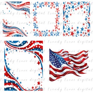 4th of July Borders, Frames, Patriotic Clipart, Stars & Stripes PNG ...