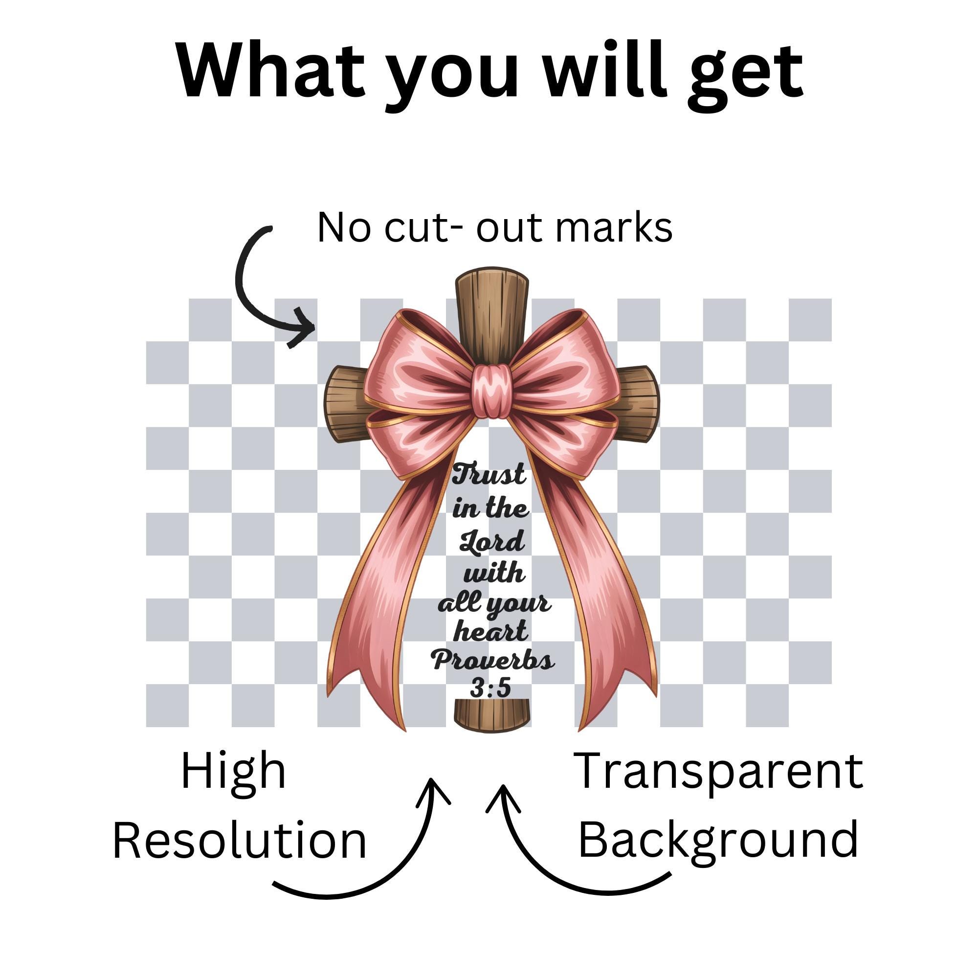 Coquette Ribbon Cross PNG Bundle: Christian Scripture (digital Download ...