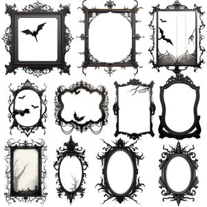 17 Gothic Frames Halloween Clipart, PNG Files, Transparent, Spooky ...
