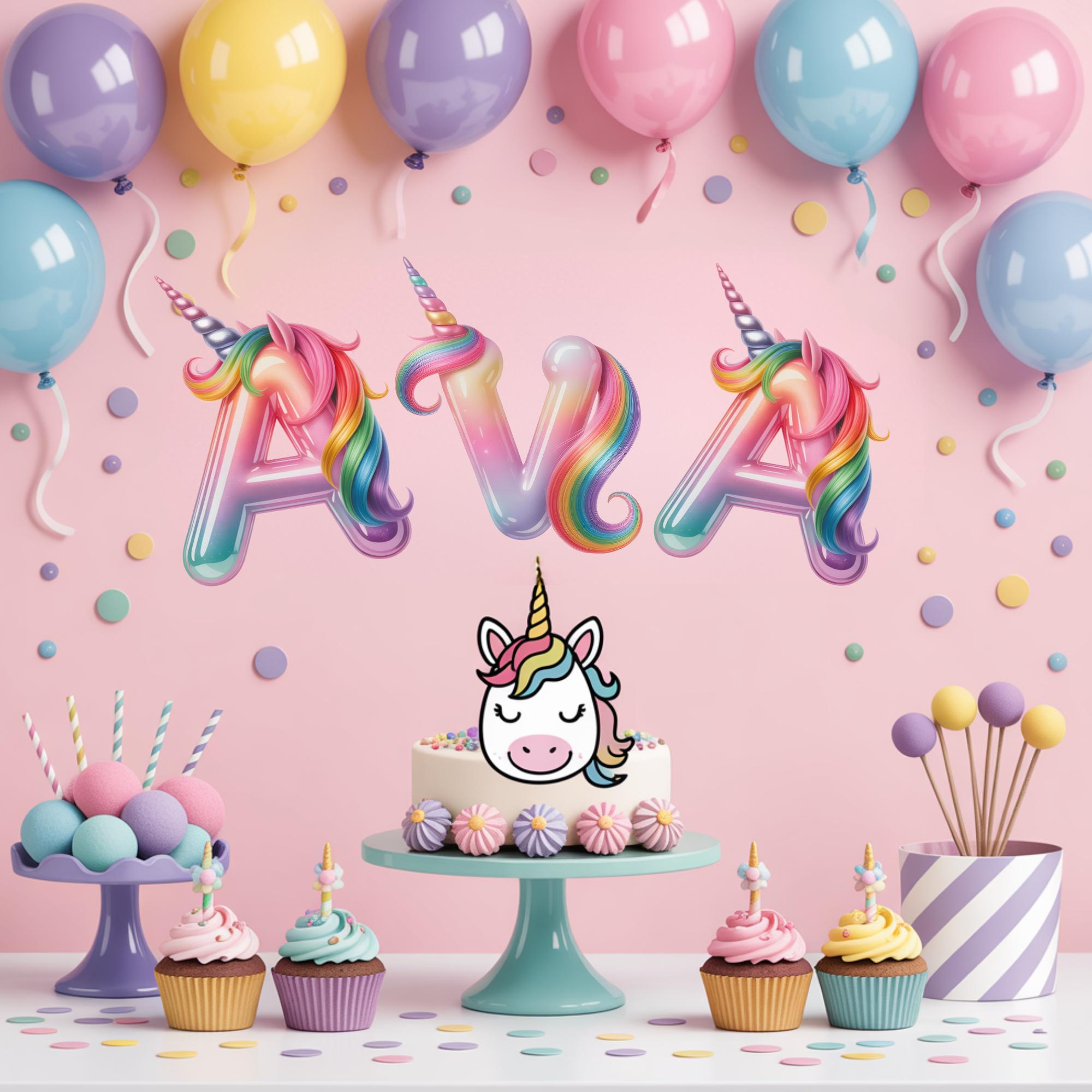 Unicorn Alphabet PNG Bundle: Pastel Rainbow Letters Clipart (digital ...
