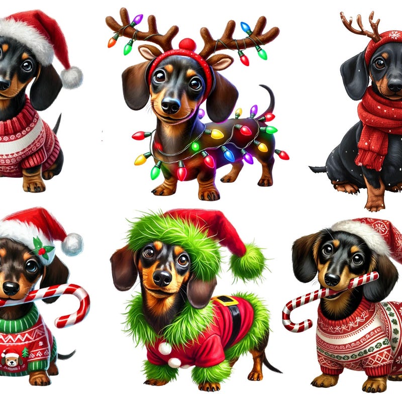 Christmas Dachshund - Etsy