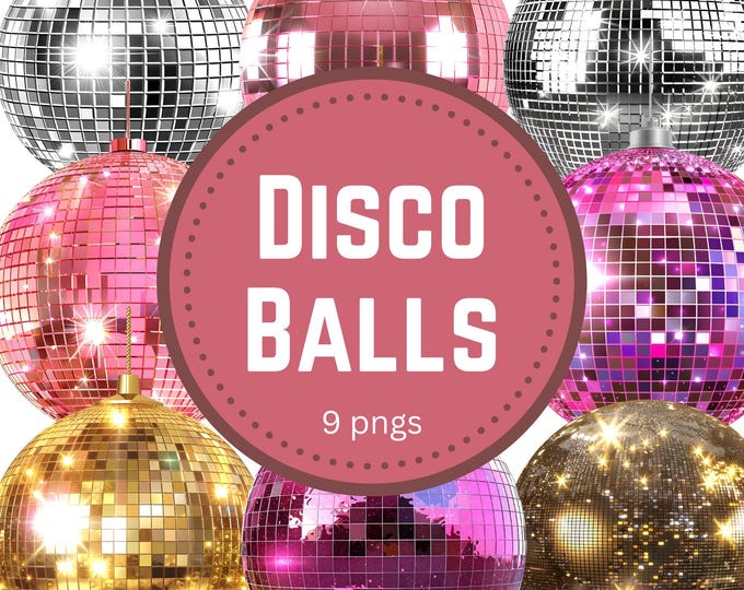 Disco Balls Clipart. Party Clipart. Diamond Disco Balls Gold, White ...