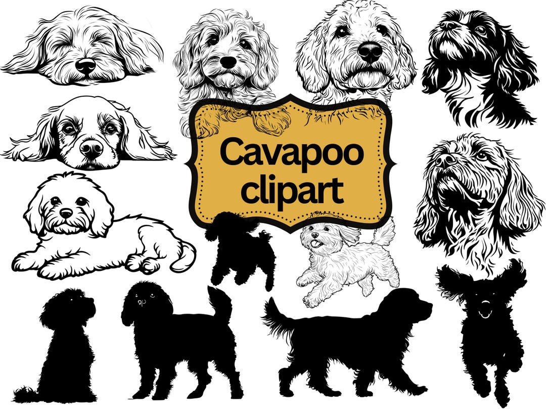 Cavapoo SVG Cute Puppy Clipart Dog SVG File for Cricut Printable Art ...