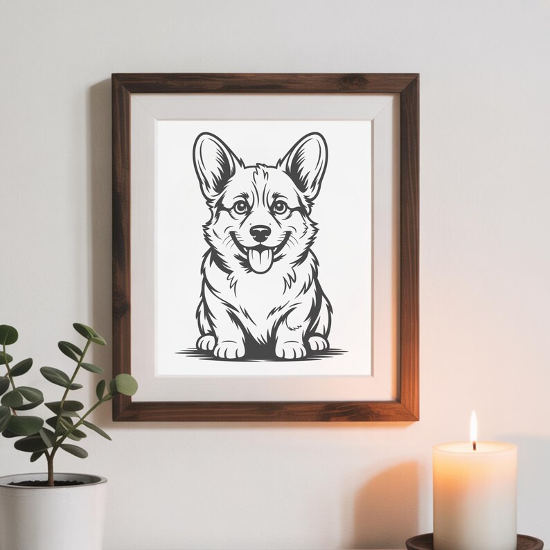 26 Corgi Dog SVG Bundle – Black Outline Cut Files ZIP - Etsy