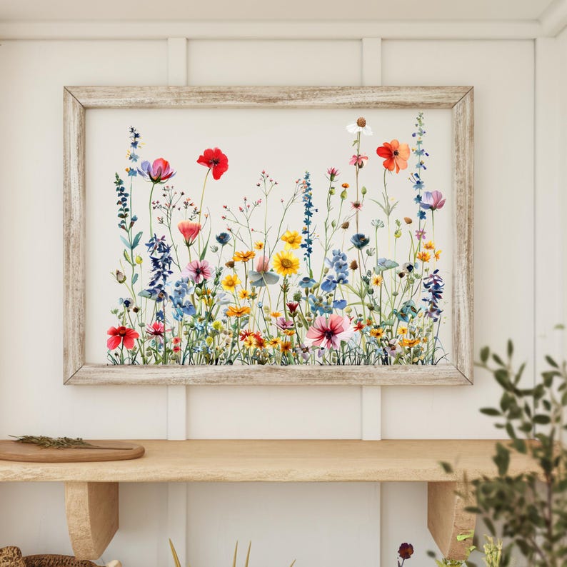 Wildflower Border Clipart: Spring Floral Frame Pngs (digital Download ...