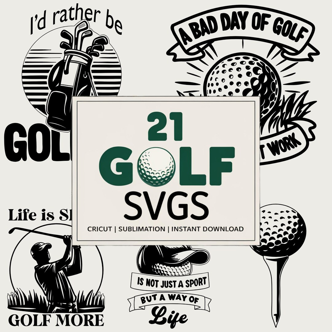 Golf SVG Bundle: Funny Golf Quotes, Golfer Shirt Design (digital ...