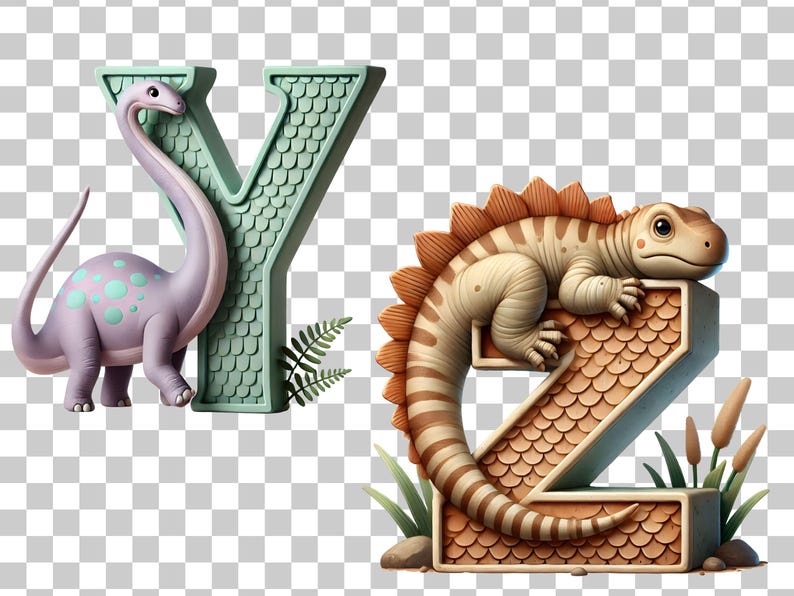 Dinosaur Alphabet Clipart: Dino Letter PNG Bundle (instant Download) - Etsy