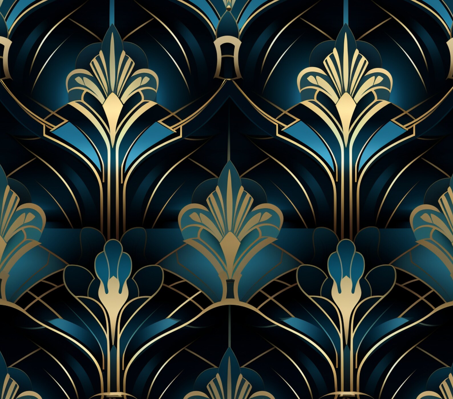 Set of 6 Art Deco Glamour Seamless Patterns Digital - Etsy