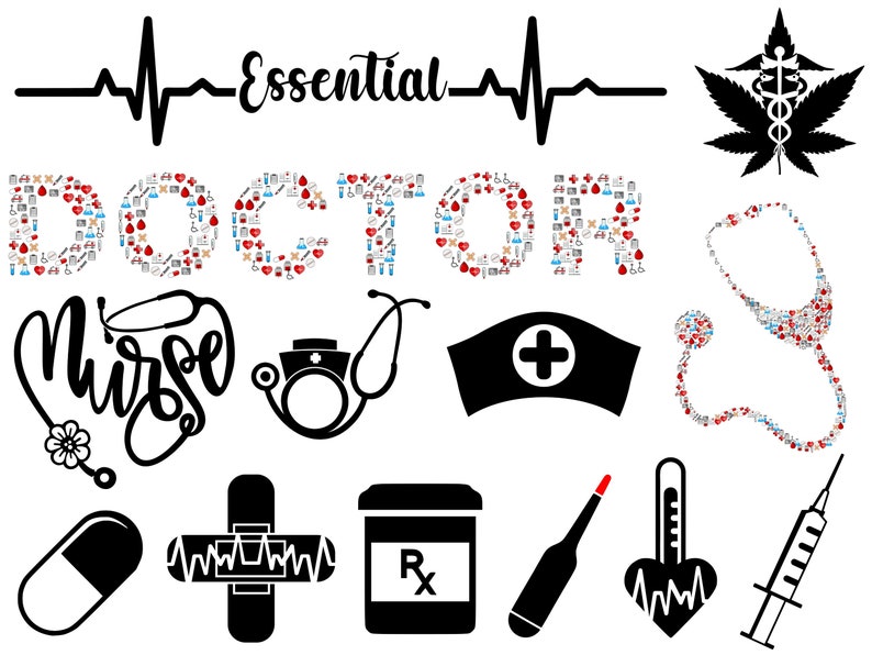 Paquete SVG de iconos médicos Doctor Svg Cut Files Archivos Svg para ...