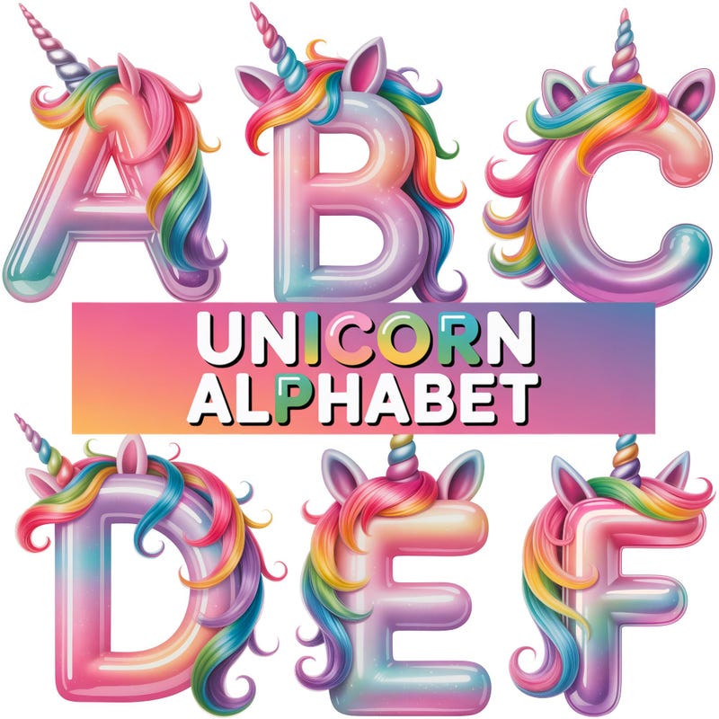 Unicorn Letters - Etsy