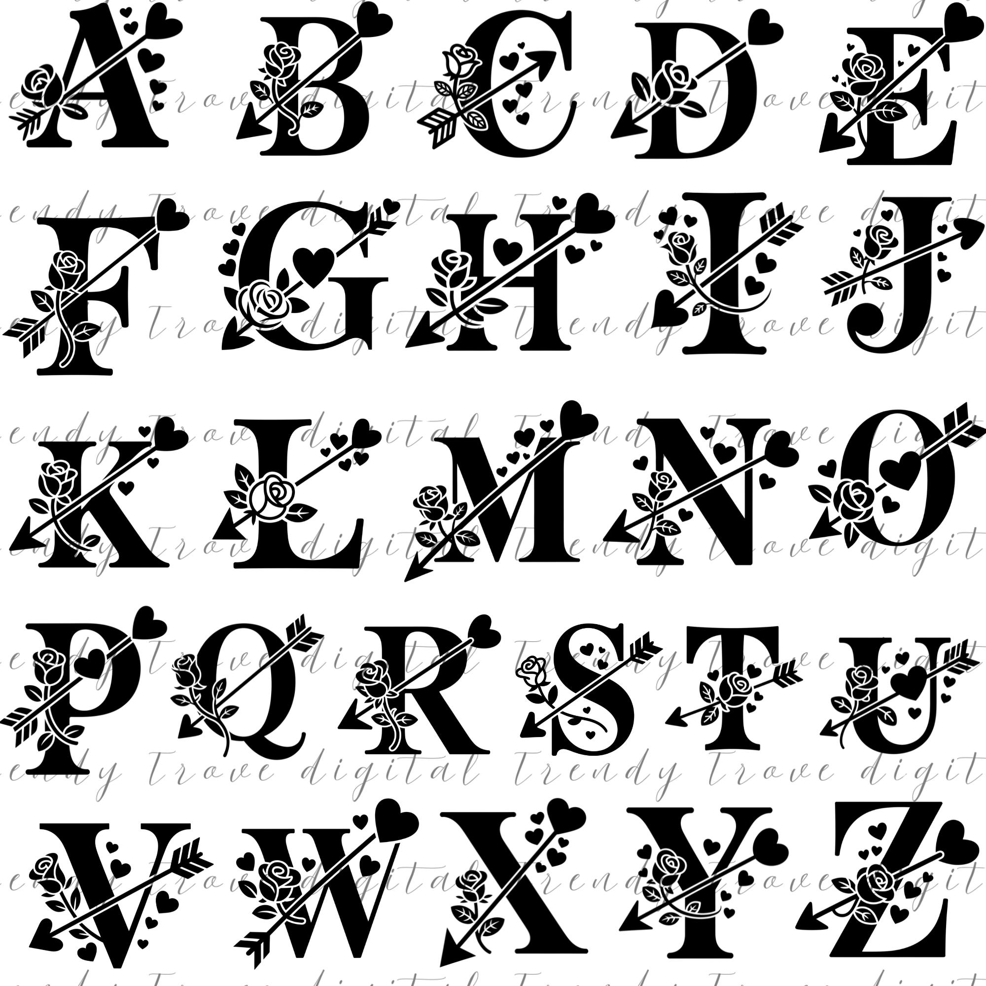 Valentine Alphabet SVG – Love Letter Cut Files (ZIP Download) - Etsy