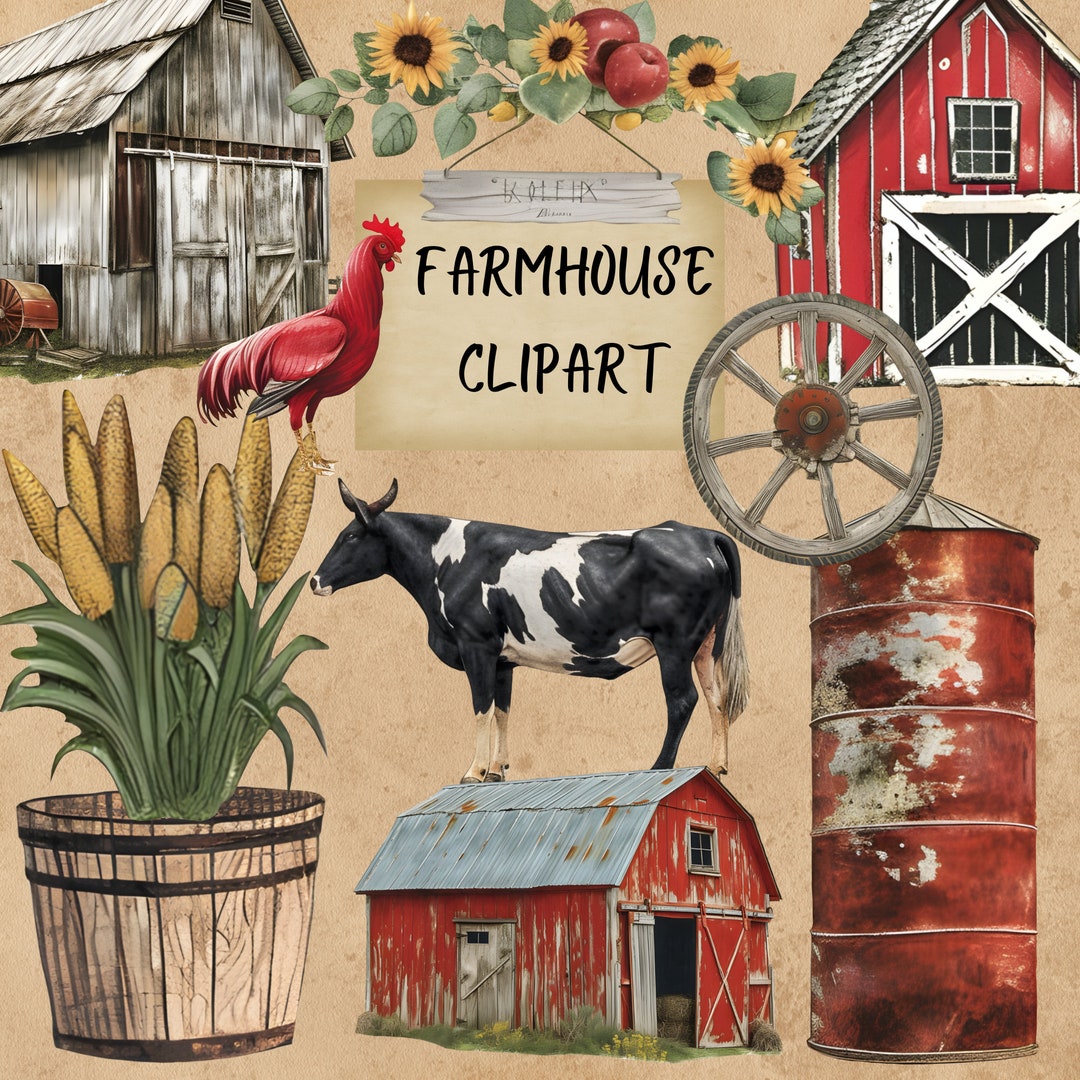 Rustic Charm Clipart Collection, Farmhouse Decor, Country Invites ...