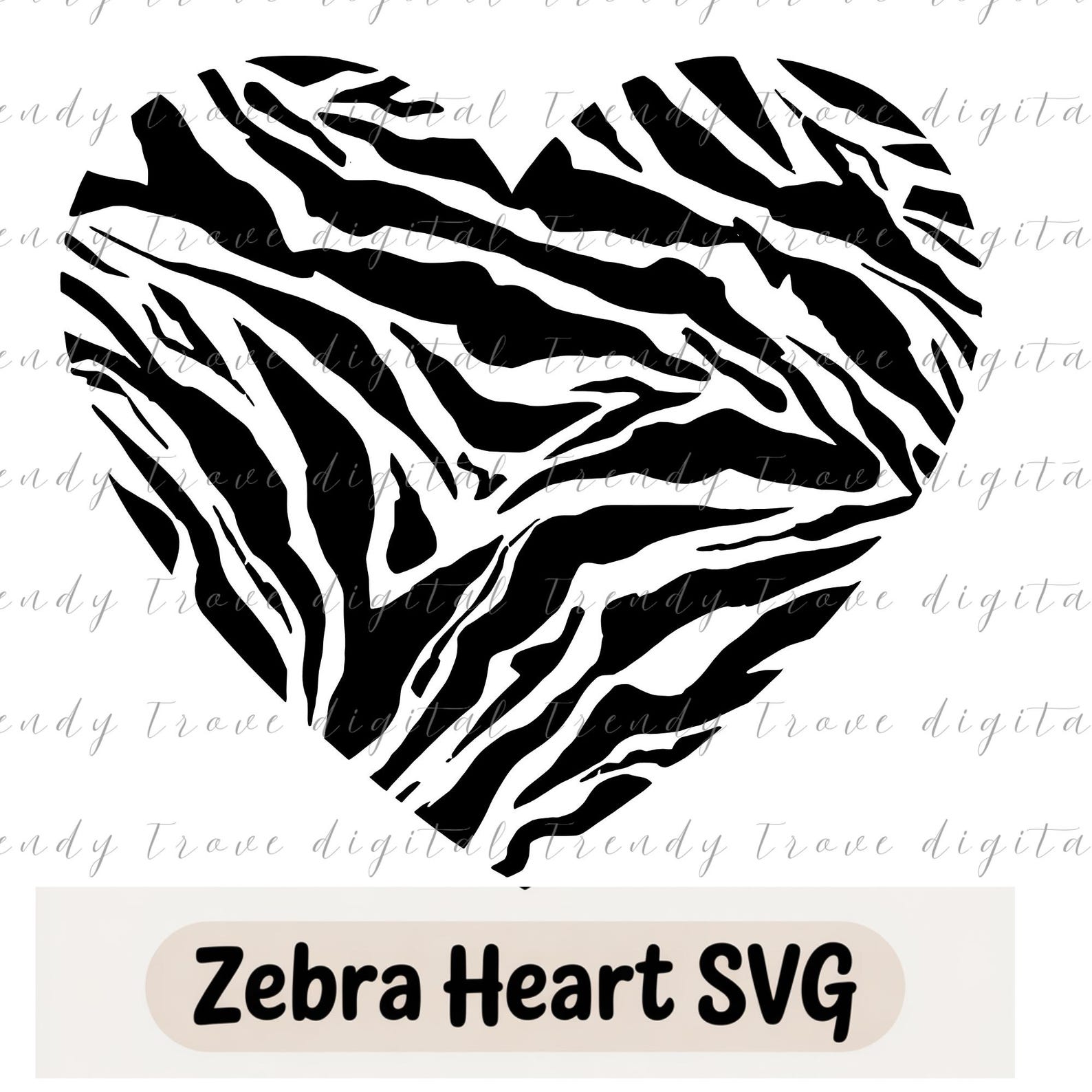 Zebra Heart SVG – Animal Print Cut File (instant Download) - Etsy