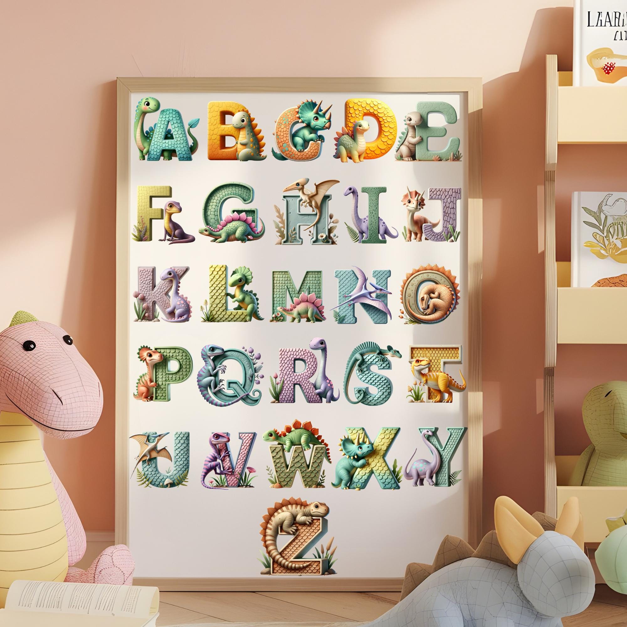 Dinosaur Alphabet Clipart: Dino Letter PNG Bundle (instant Download) - Etsy