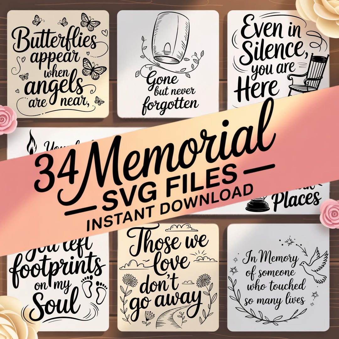 Memorial SVG Bundle: in Loving Memory Designs for Cricut & Silhouette ...