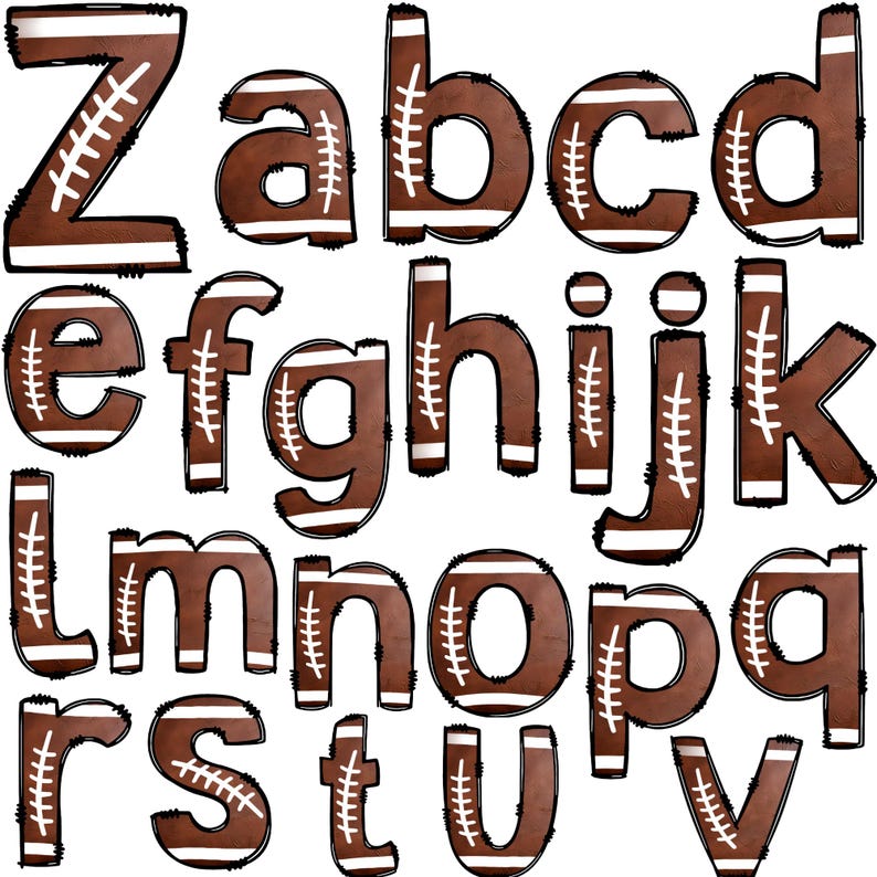 Football Alphabet PNG: Sports Letters & Numbers, Varsity Font (digital ...