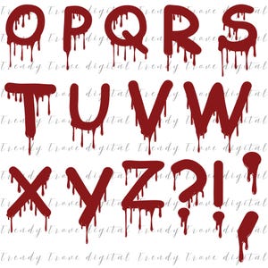 Bloody Dripping Letters SVG, Horror Font Alphabet, Halloween Scary Text ...