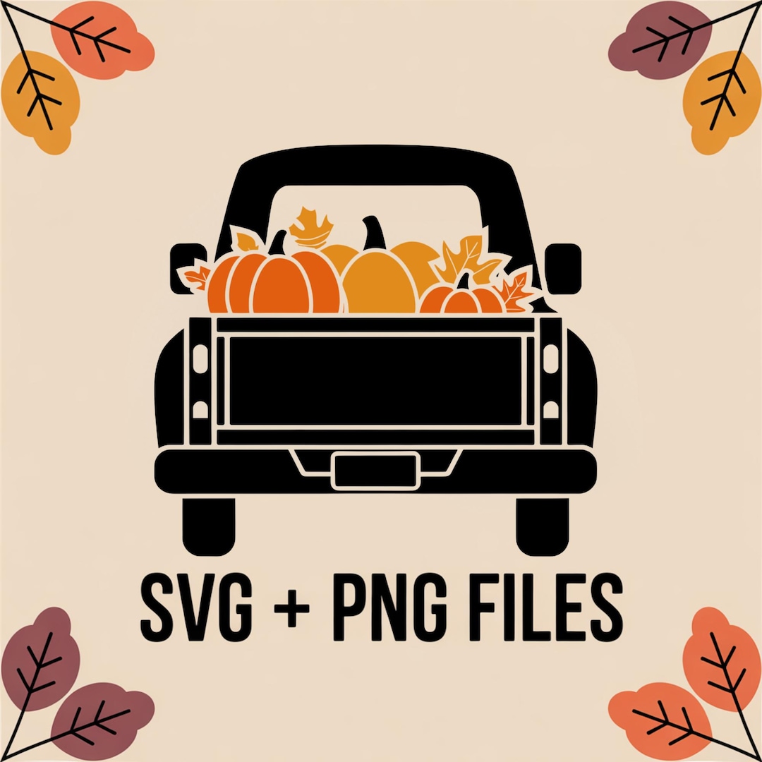 Pumpkin Truck SVG PNG | Fall Farmhouse Clipart for Autumn Crafts ...