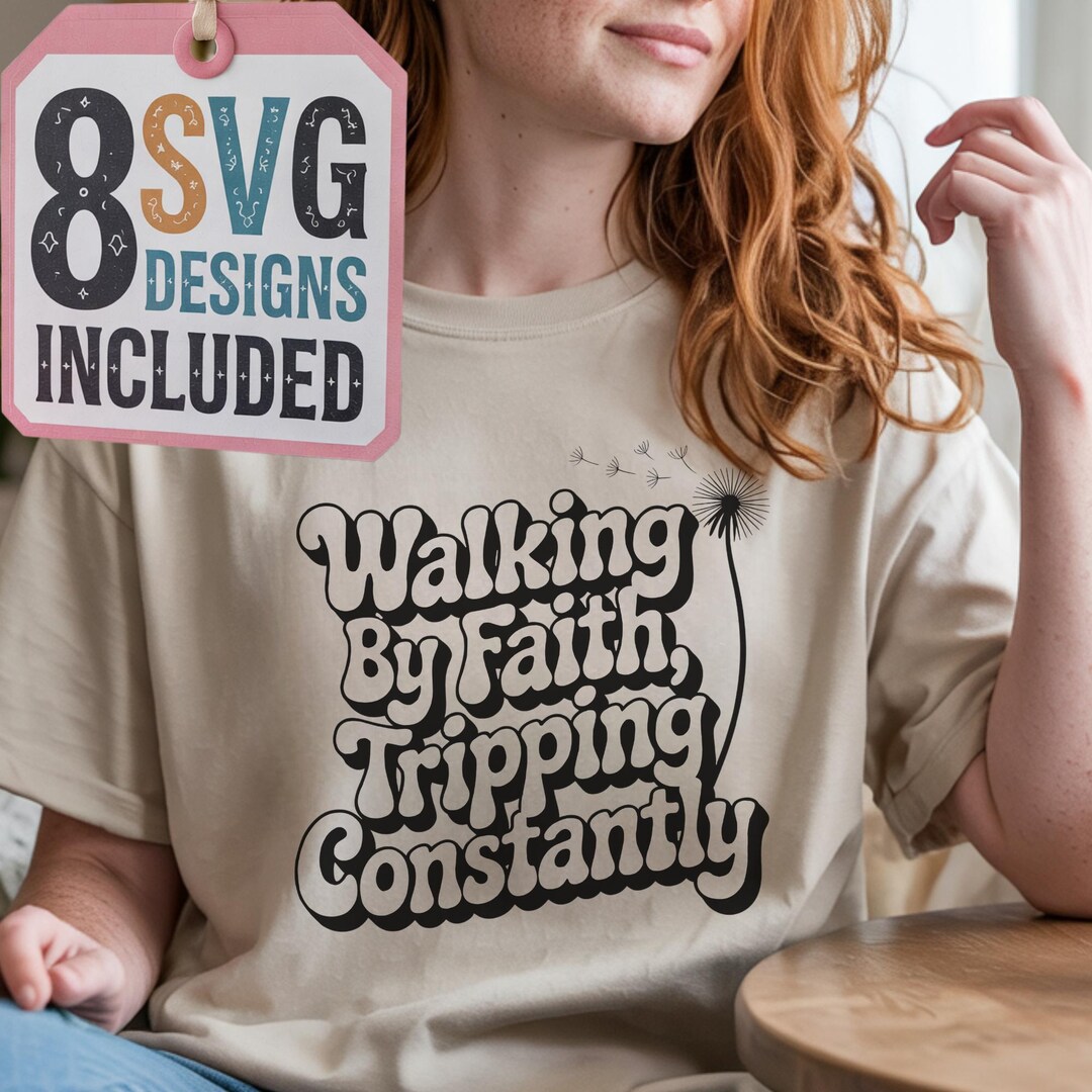 Walking by Faith SVG Bundle: Funny Stick Figure Clipart (digital ...