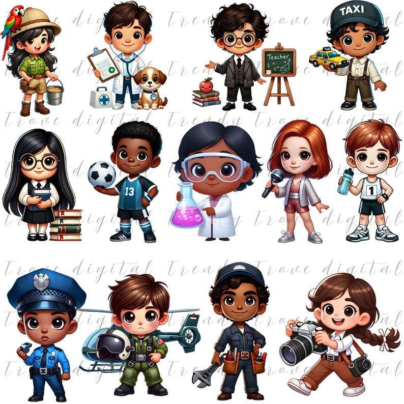 54 Career Kids PNG – Inclusive Clipart Bundle Featuring Diverse ...