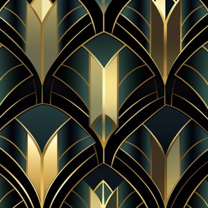 Set of 6 Art Deco Glamour, Seamless Patterns, Digital Download, Digital ...