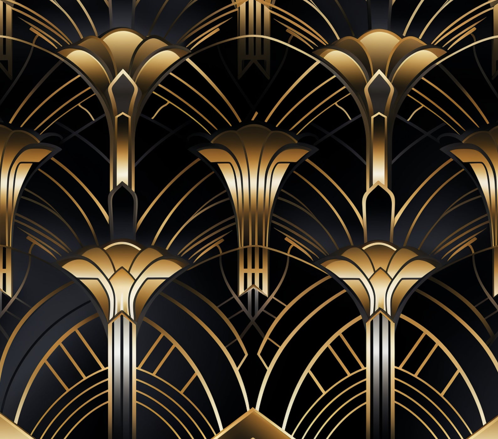 Set of 6 Art Deco Glamour Seamless Patterns Digital - Etsy