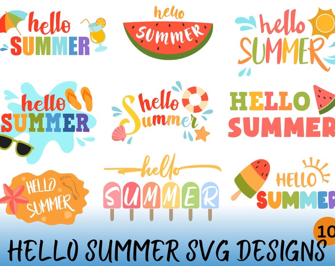 Summer Clipart Set Beach Clipart Hello Summer Clipart Travel Clipart ...