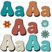 Retro Groovy Font PNG: 70s Alphabet Letters, Flowers (digital Download ...