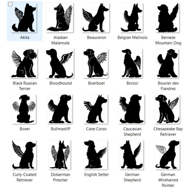 Dog Breed Memorial SVG Bundle: Angel Wings, Pet Loss Cut Files - Etsy