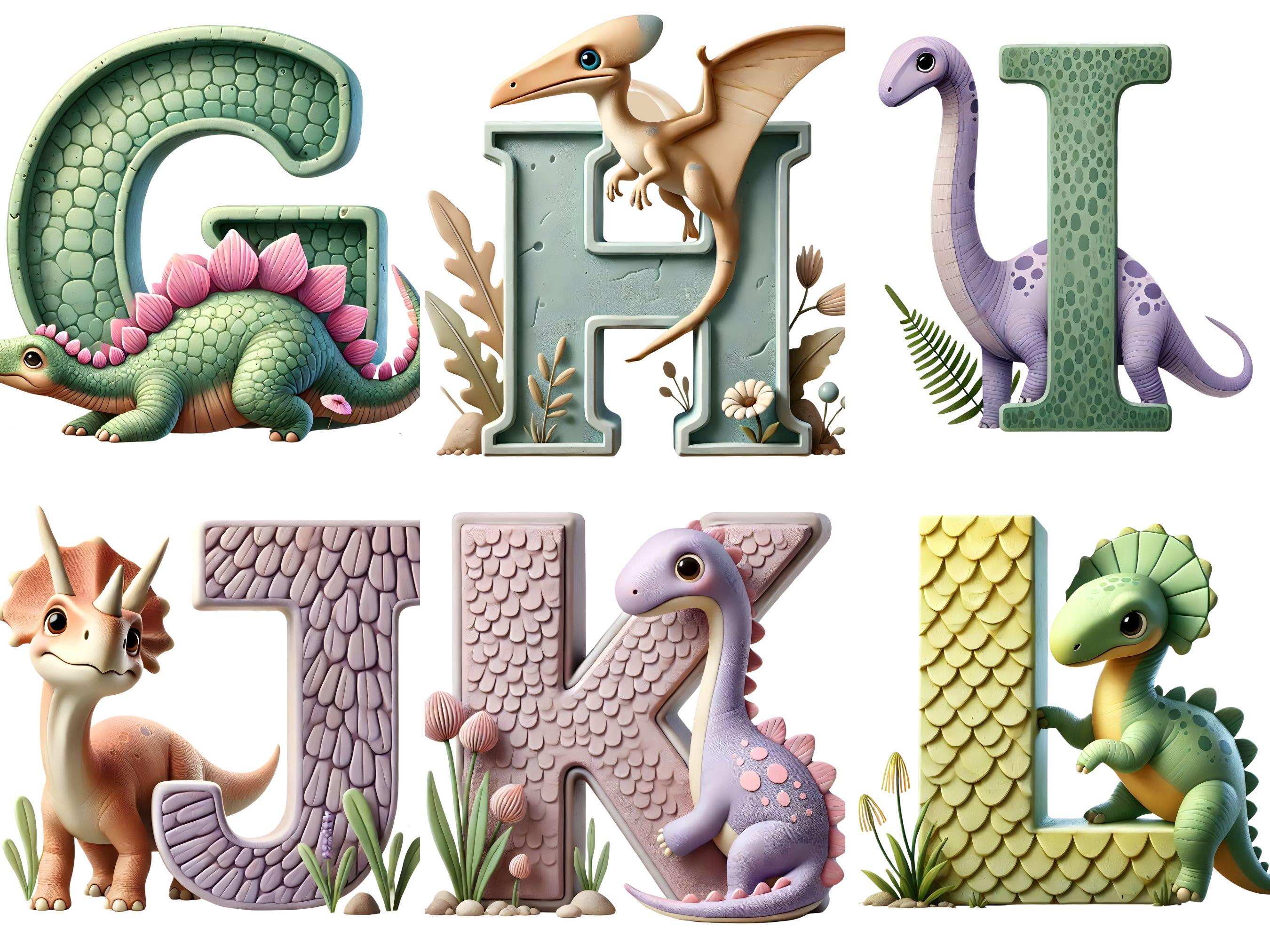 Dinosaur Alphabet Clipart: Dino Letter PNG Bundle (instant Download) - Etsy