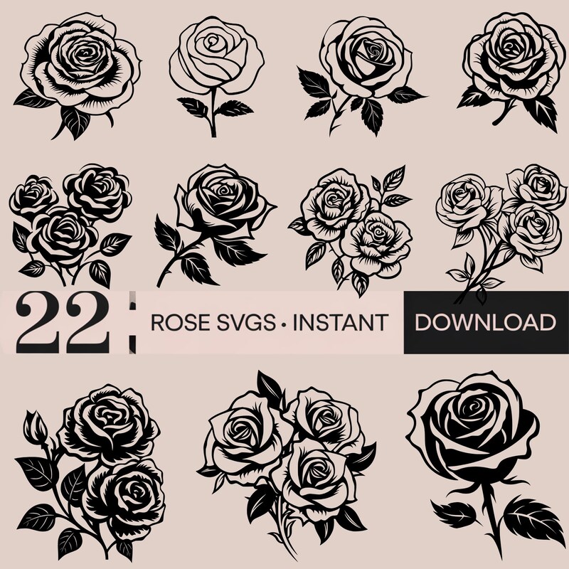 Roses Svg - Etsy