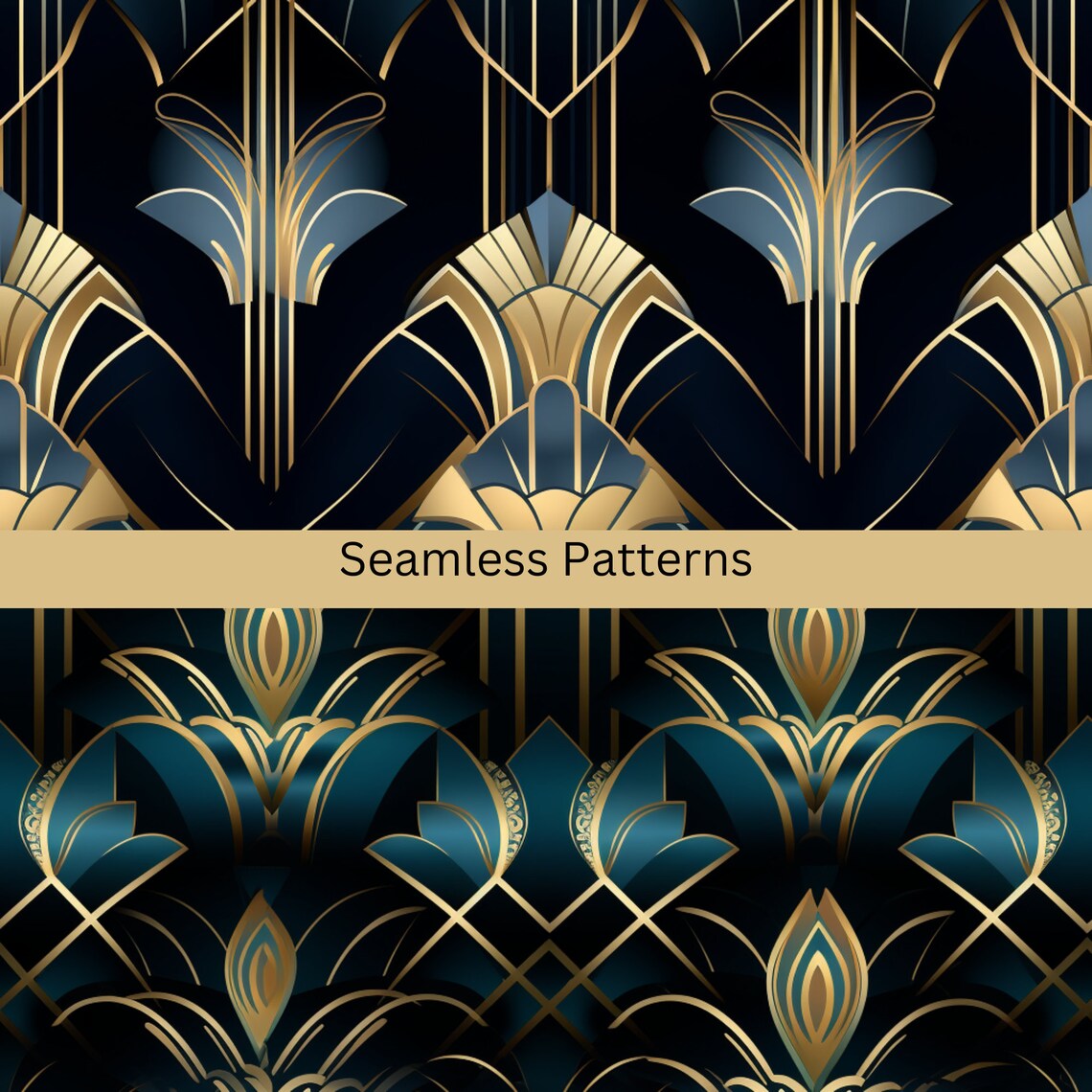 Set of 6 Art Deco Glamour Seamless Patterns Digital - Etsy