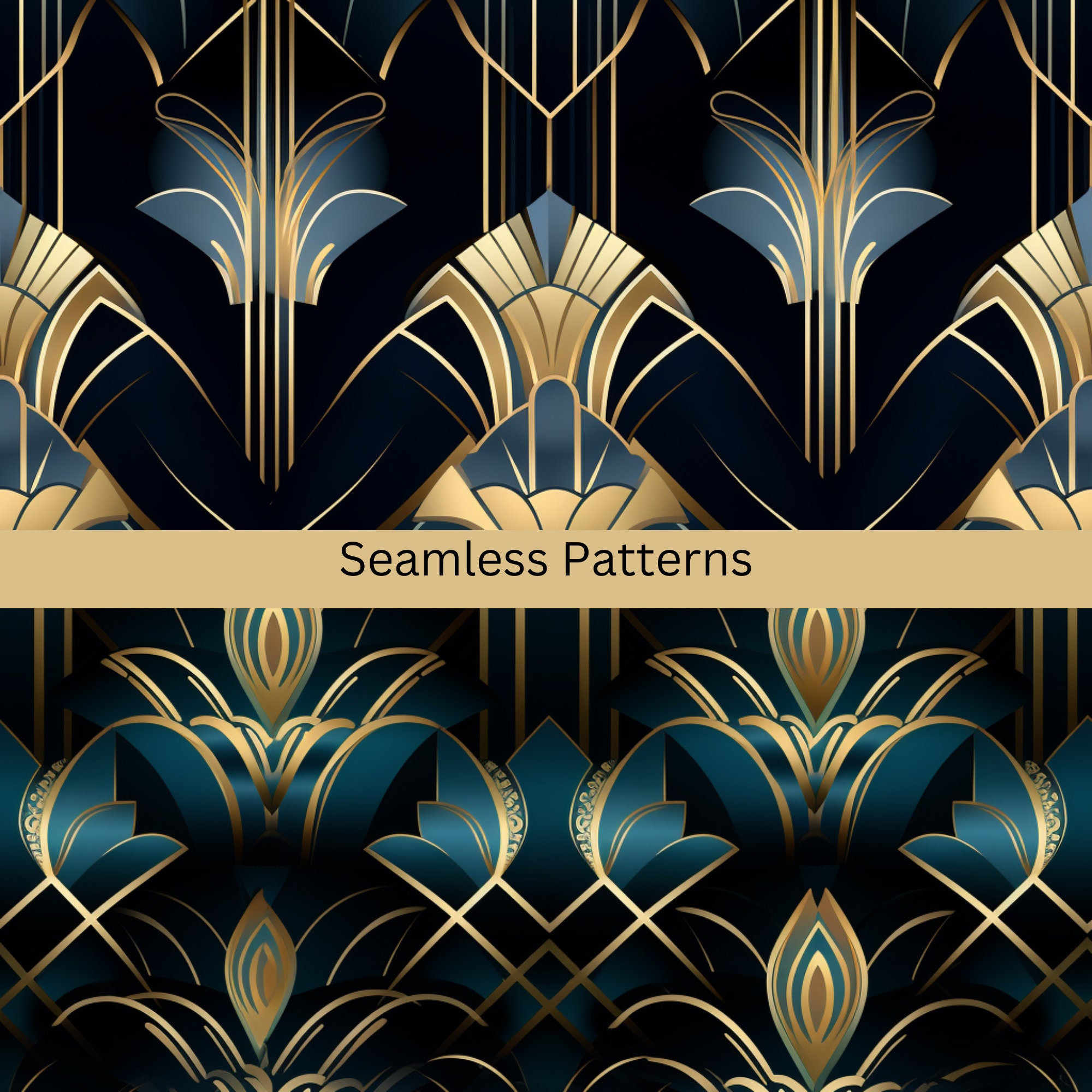 Set of 6 Art Deco Glamour Seamless Patterns Digital - Etsy