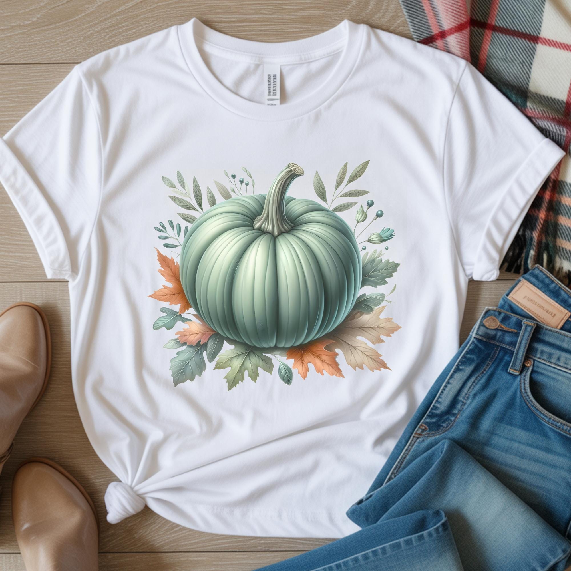 Cottagecore Pumpkin Clipart Bundle: Celestial Fall Florals (PNG Digital ...