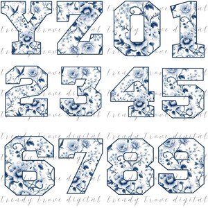Blue Floral Chinoiserie Alphabet PNG: Vintage Porcelain Letters ...
