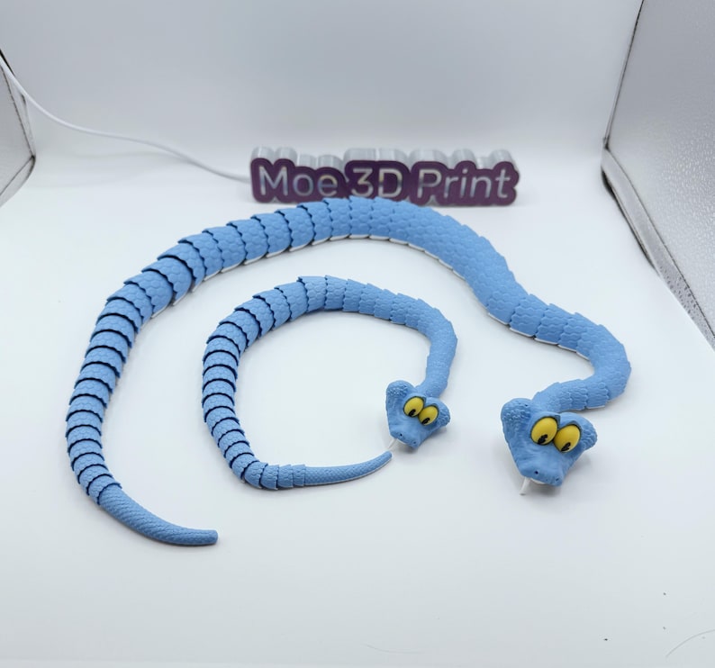 Gary Snake, 3D Printed Articulated Zootopia Blue Snake Toy – Flexible ...