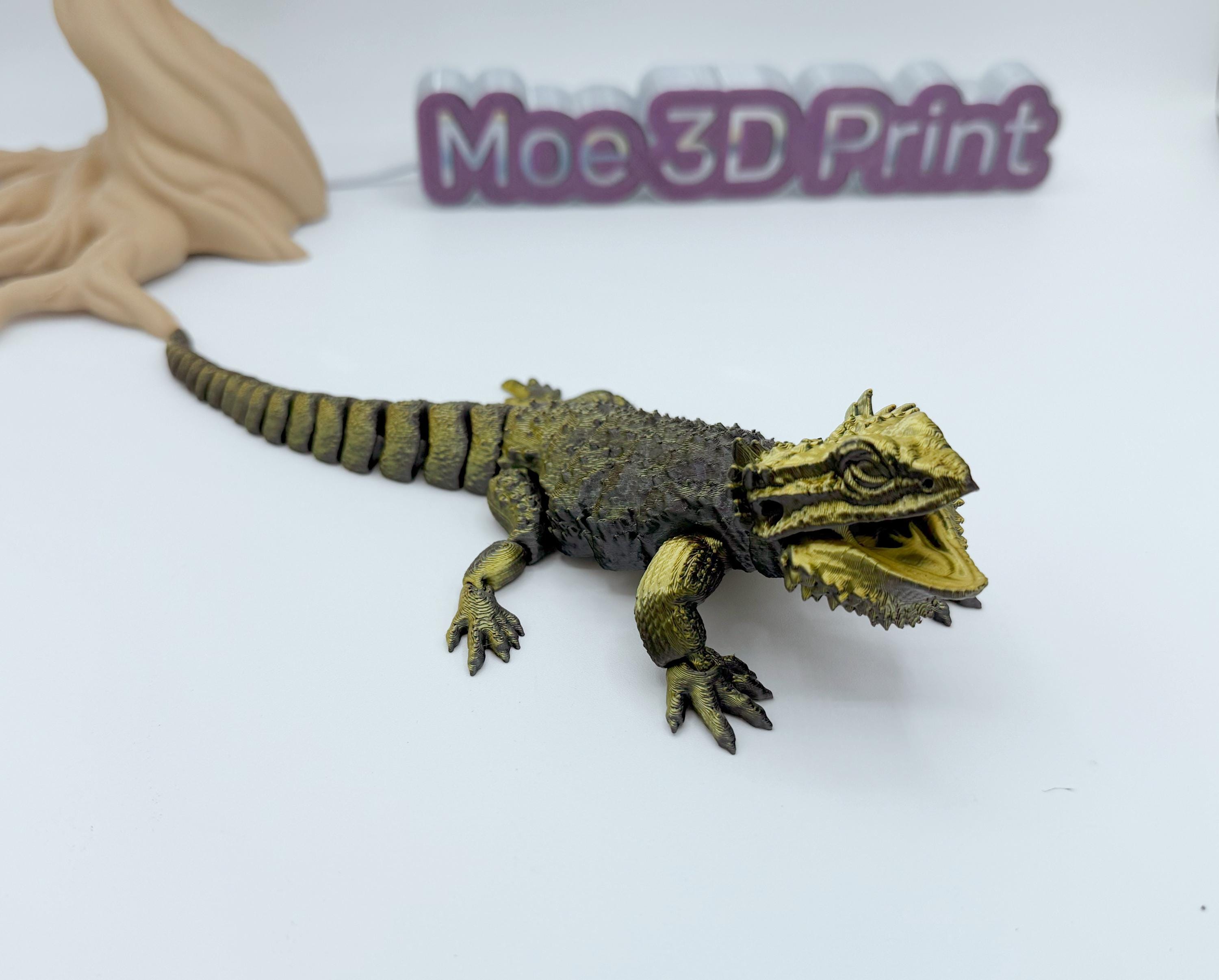 3D Printed Bearded Dragon, Lizard Gecko Super Movable Articulated Toy ...