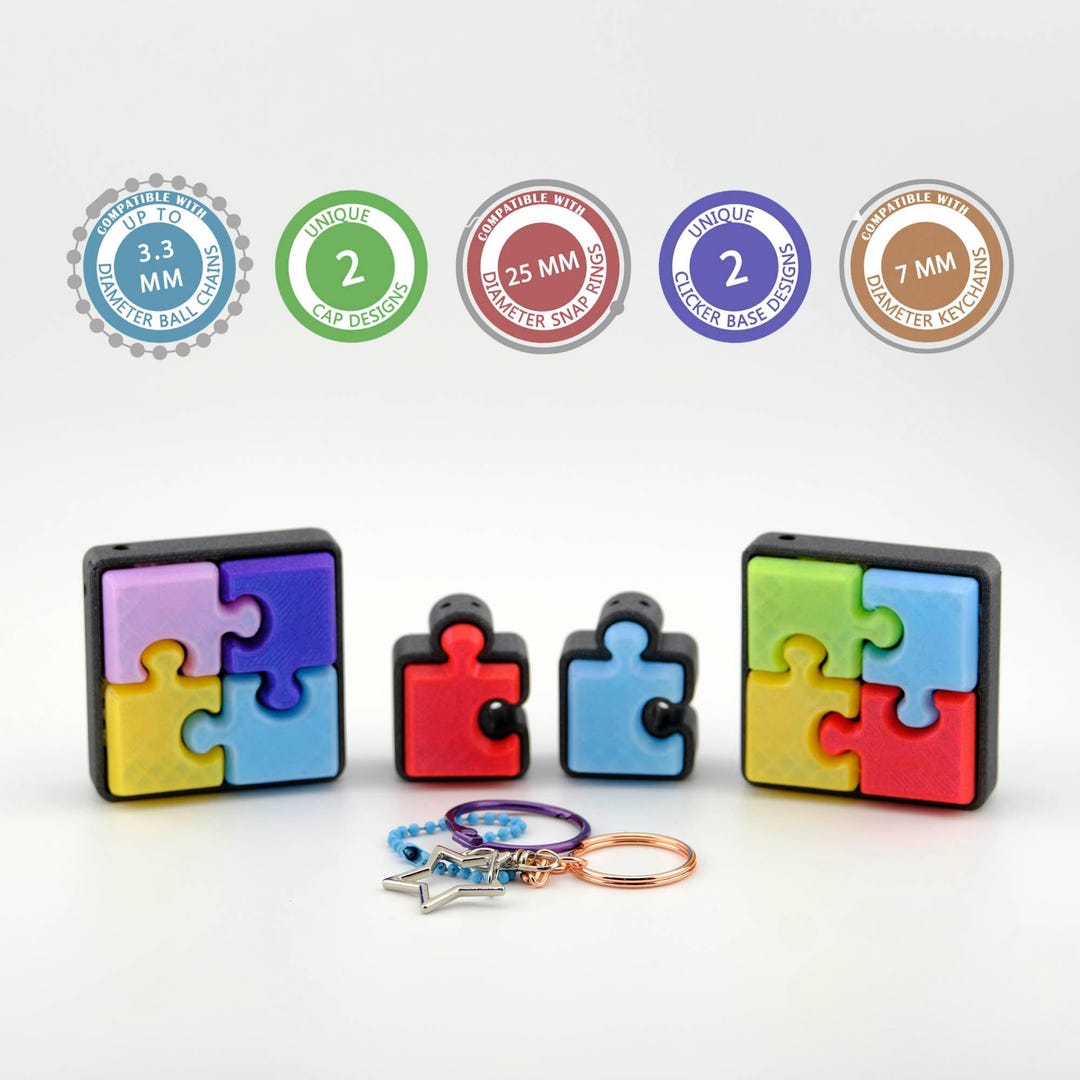 Puzzle Piece Key Cap Clicker 3D Printed Stim Fidget Clicky Key Switch ...