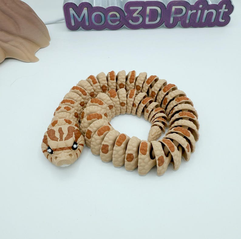 3D Printed Hognose Snake: Articulated Reptile Toy, Realistic Pig Snake ...