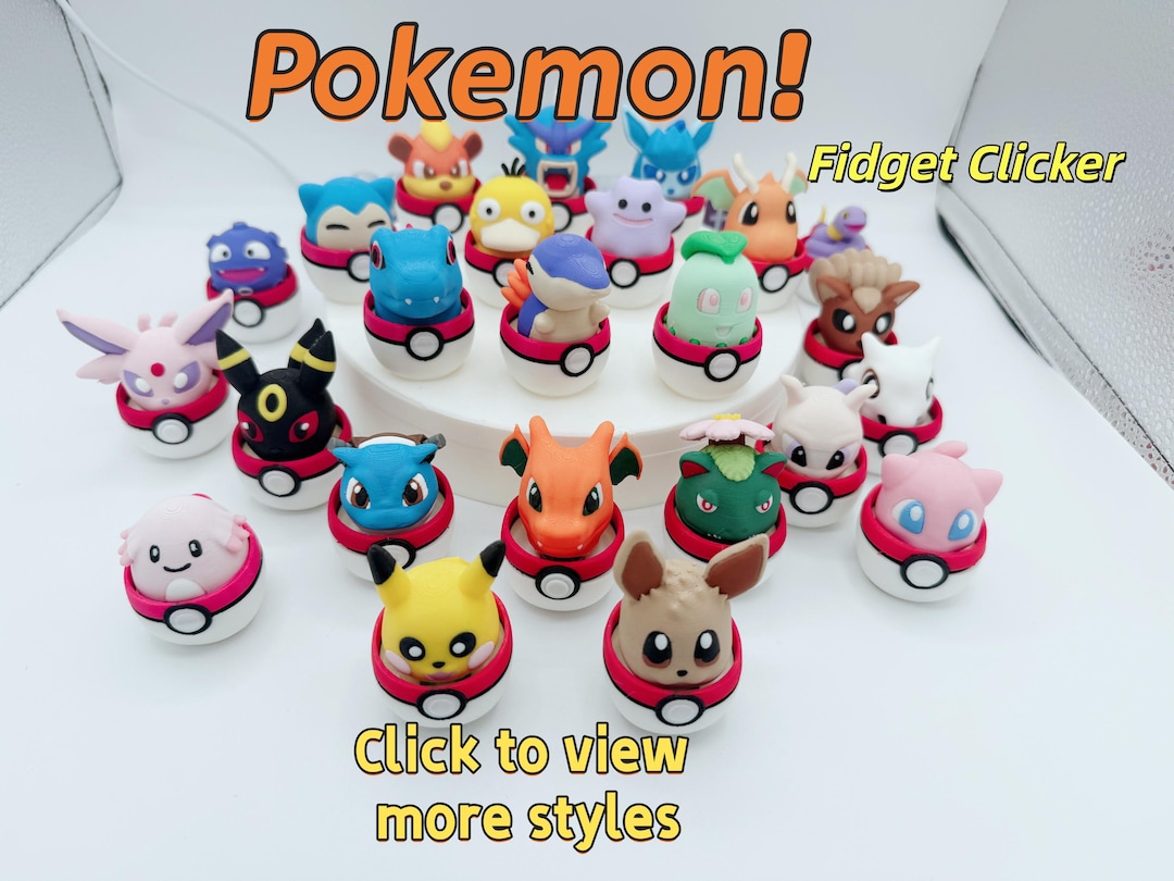 3D Printed Pokemon Clicker | Pocket Fidget Clicker Toy | Sensory Stress ...