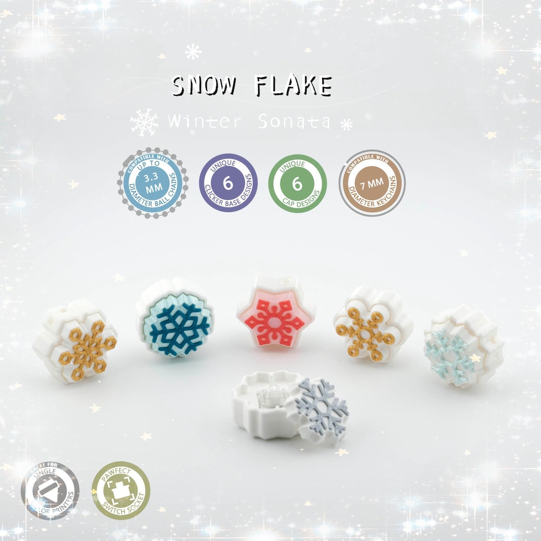 Snowflake Fidget Clicker 3D Printed | Stocking Stuffer | Christmas Gift ...