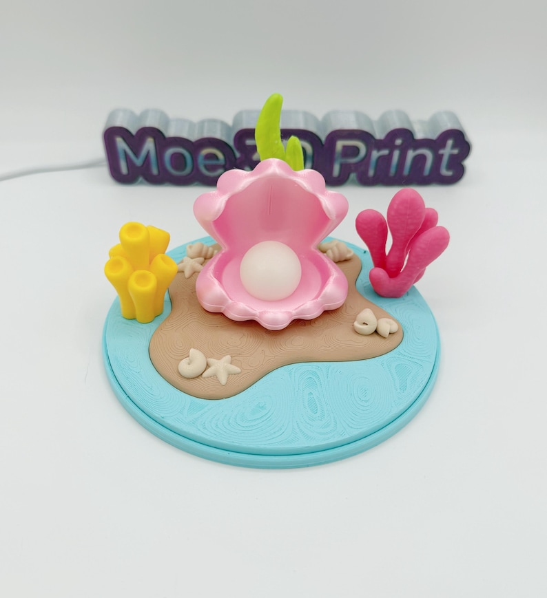 3D Printed Pearl Shell Diorama: Luminous Flexi Pearl, Sea Turtle ...