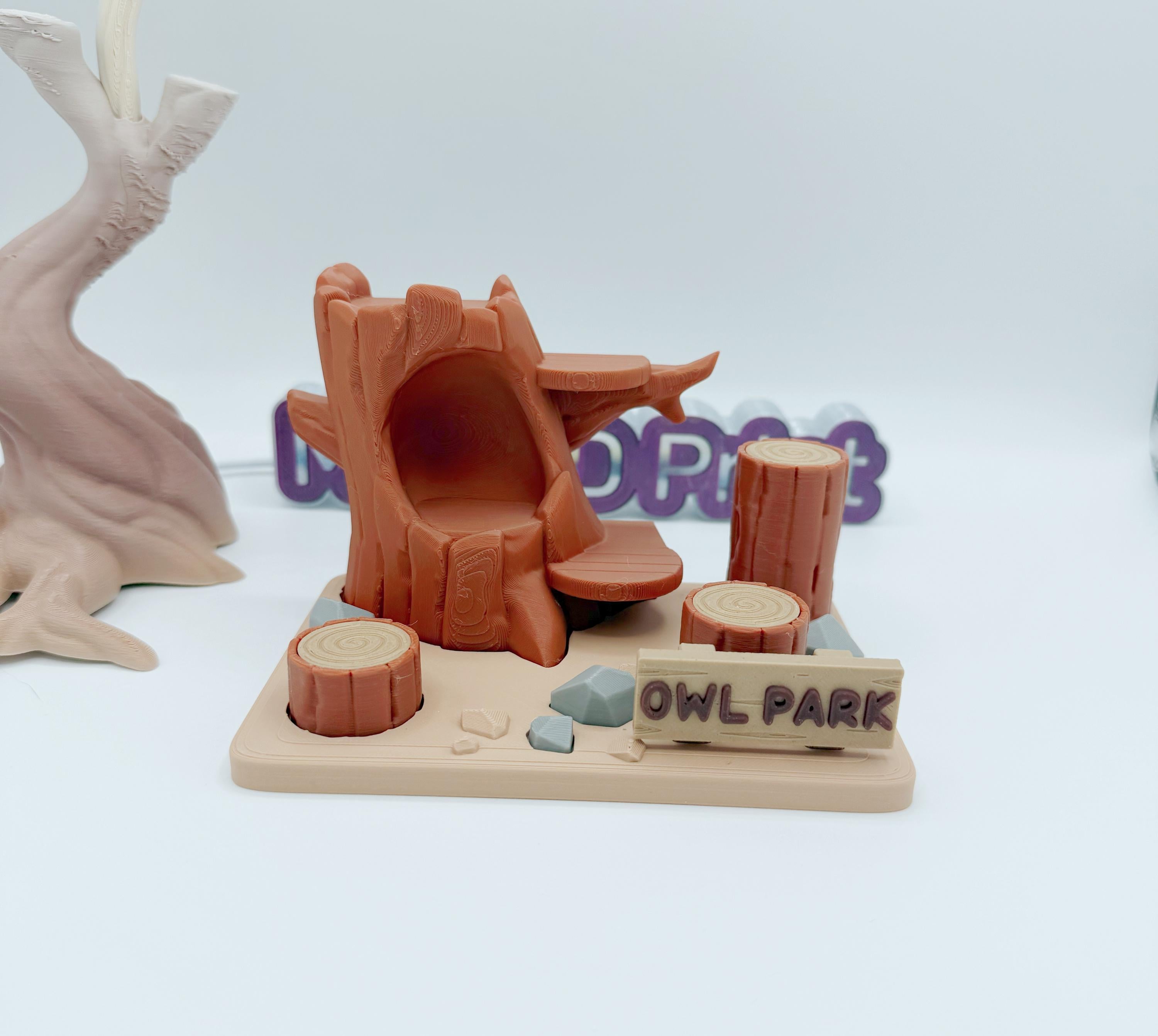 3D Printed Owl Park Diorama With Flexi Owls Set | Sensory Toy | Desk ...